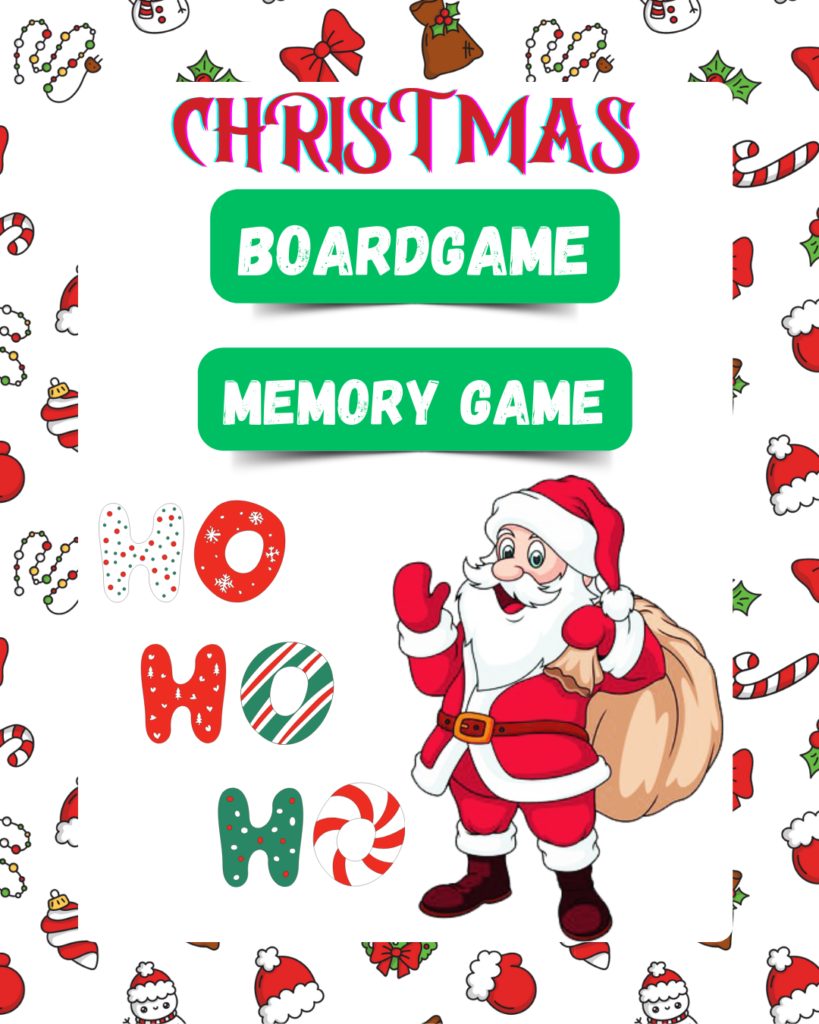Christmas – Boardgame + Memory game – Teacher Bruna Kids – Playful English